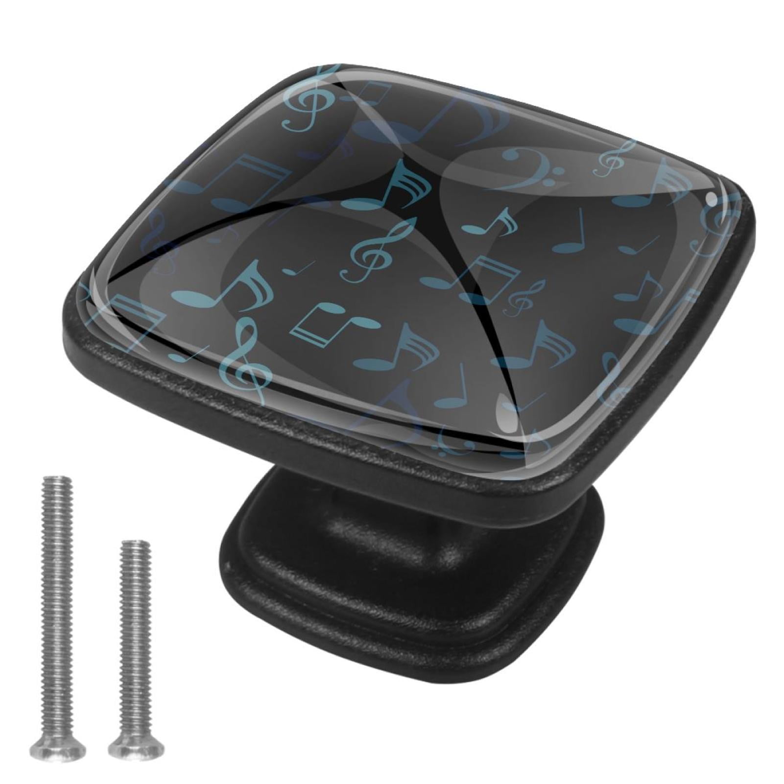 4 Pcs Cabinet Handle Drawer Pulls Music Notes Knobs with Screws Square ...