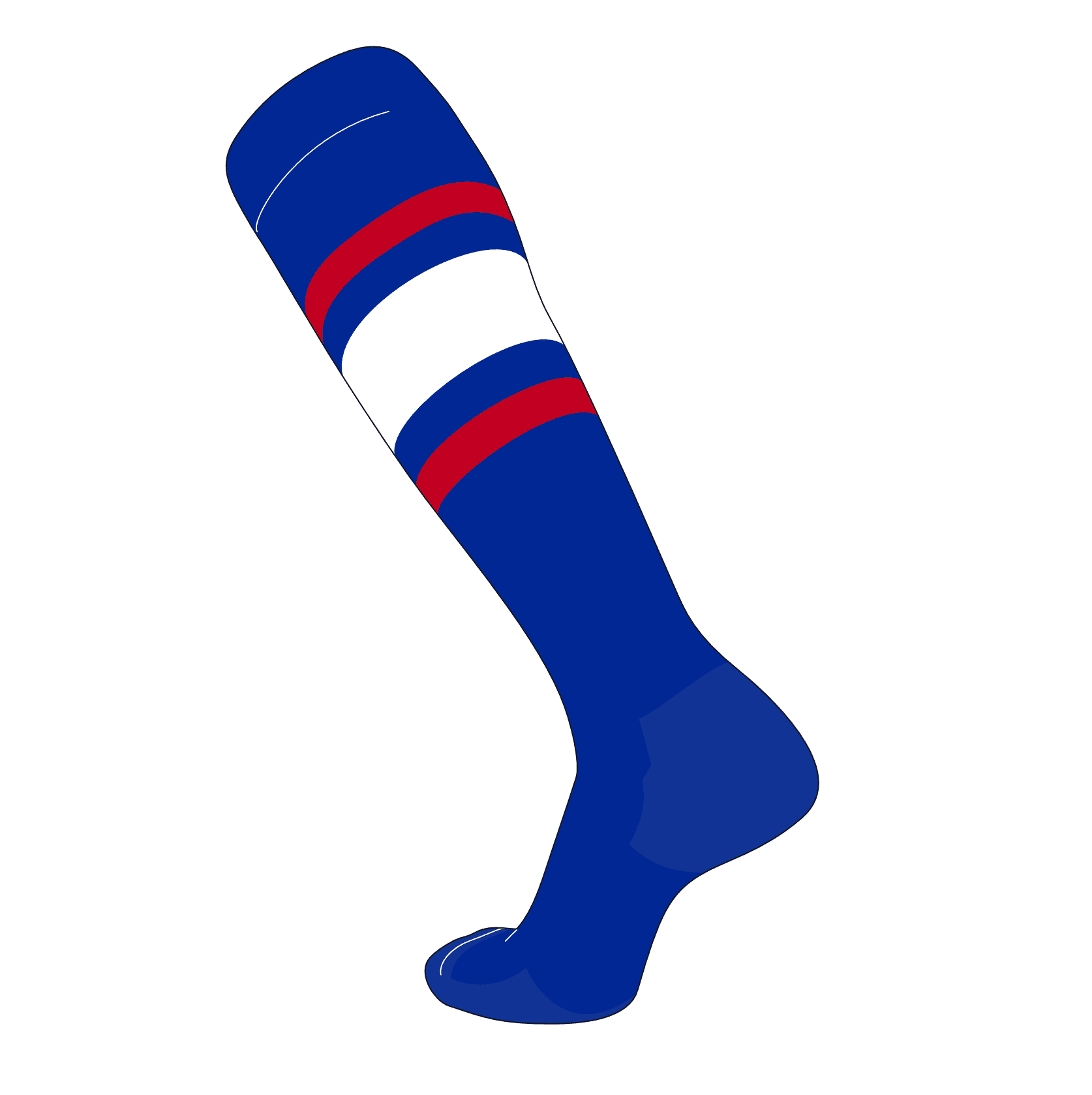 TCK Elite Baseball Football Knee High Striped Socks (E) Royal Blue, Red ...