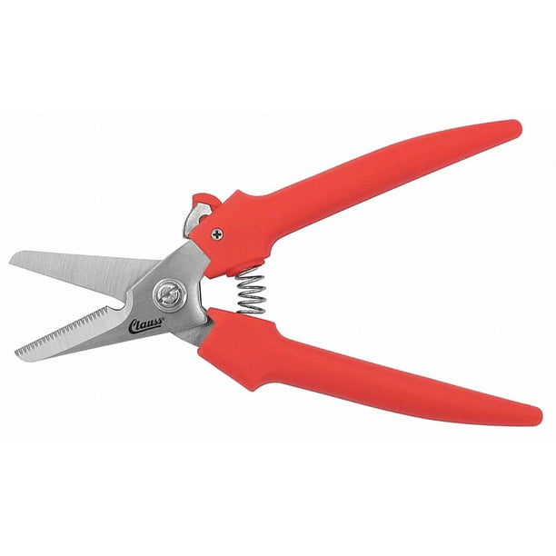 Clauss Cutter Shear, 7.5", Partially Serrated, with Latch Closure, Red ...