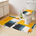 Abstract Geometric Bathroom Rugs Set Gradient Orange Blue Square Tree ...