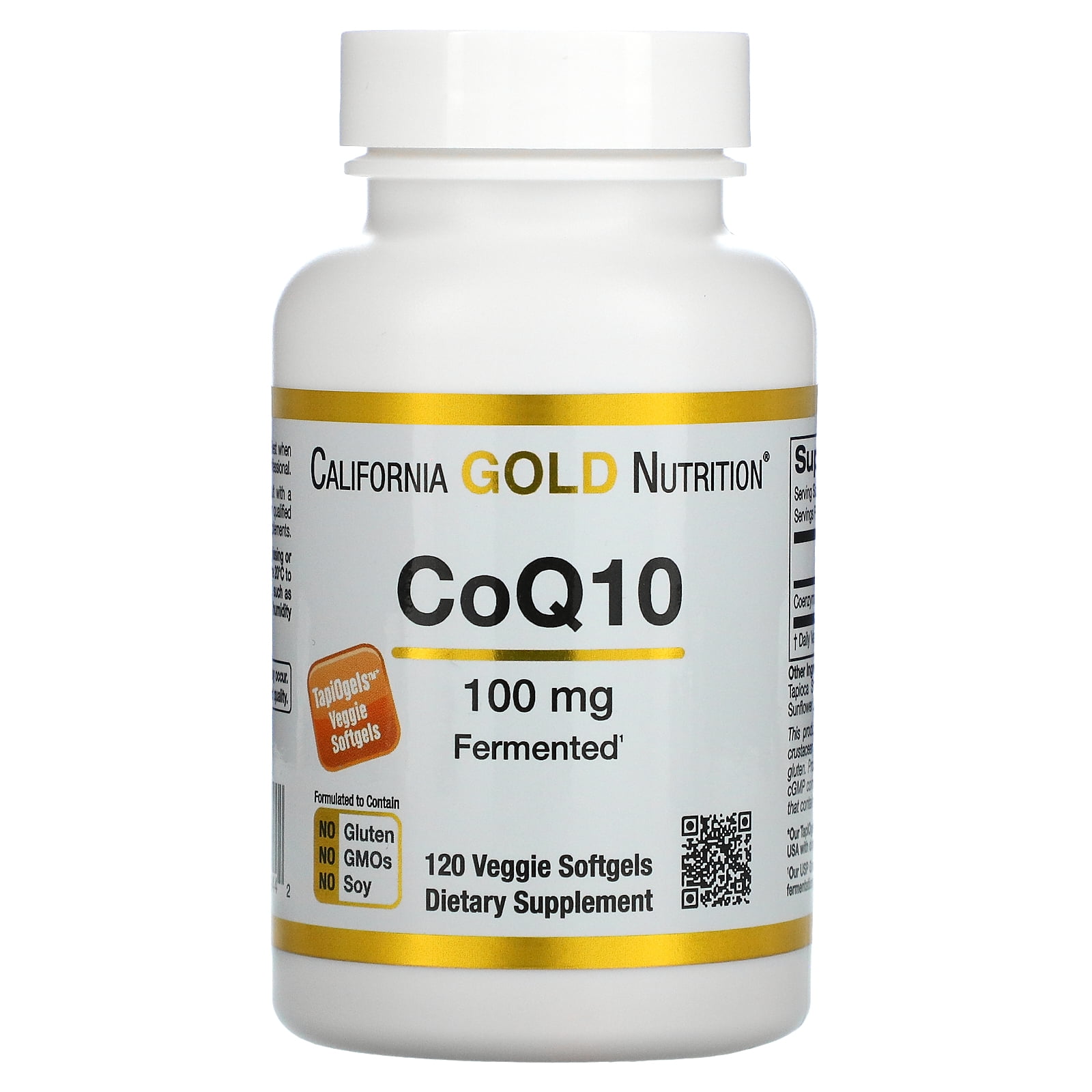 CoQ10 100 mg, Coenzyme Q10 Ubiquinone USP, Supports Mitochondrial Function*, 120 Veggie Softgels ...