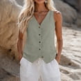 cfhntfmh Women's Summer Tops V Neck Button down Vest Business Work ...