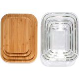 Greener Chef Glass Containers with Bamboo Lids 4 Pc Set - Ecofriendly ...