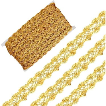 20Yds 3 4 Metallic Gold Braid Lace Trim Flower Glitter Scroll Trims ...