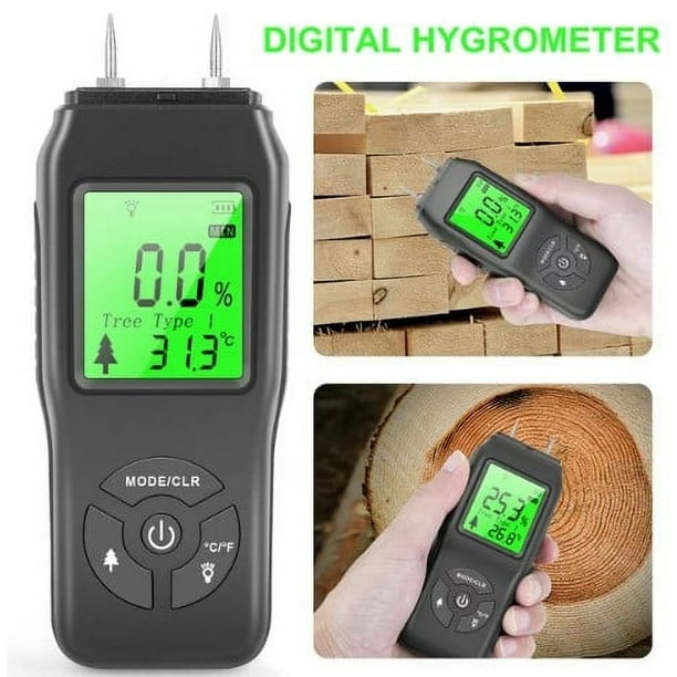 Wood Moisture Meter Tester Electric Portable Humidity Tester Detector ...