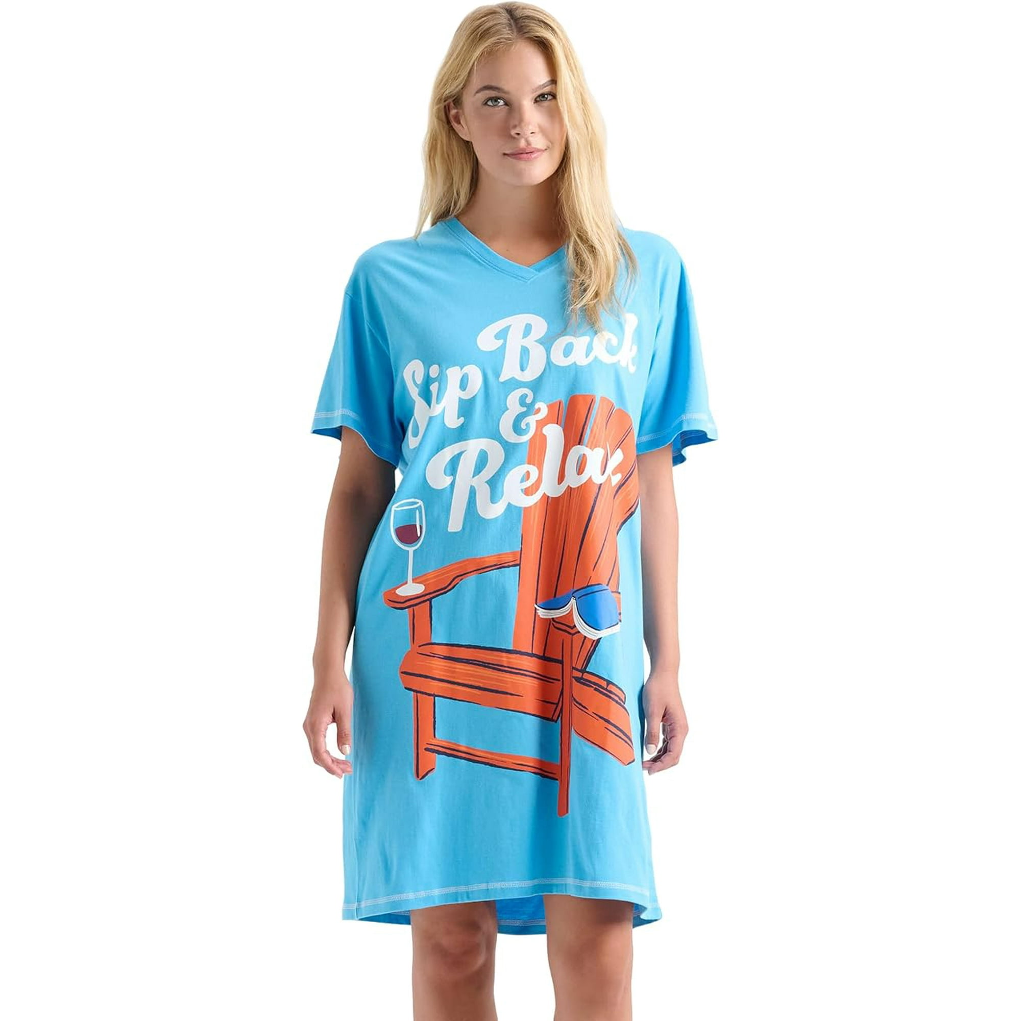 Click here for Little Blue House Womens Nightshirt  Sip Back And... prices