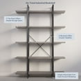 BELLEZE Industrial Style Iron Wood 5 Tier Bookshelf - Metal Frame ...