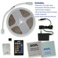 onn. Multicolor LED Light Strip 50ft, Indoor Television Accent Light ...