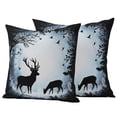 Blue Black Moose Outdoor Waterproof Throw Pillow Covers 16x16 Set of 2 ...