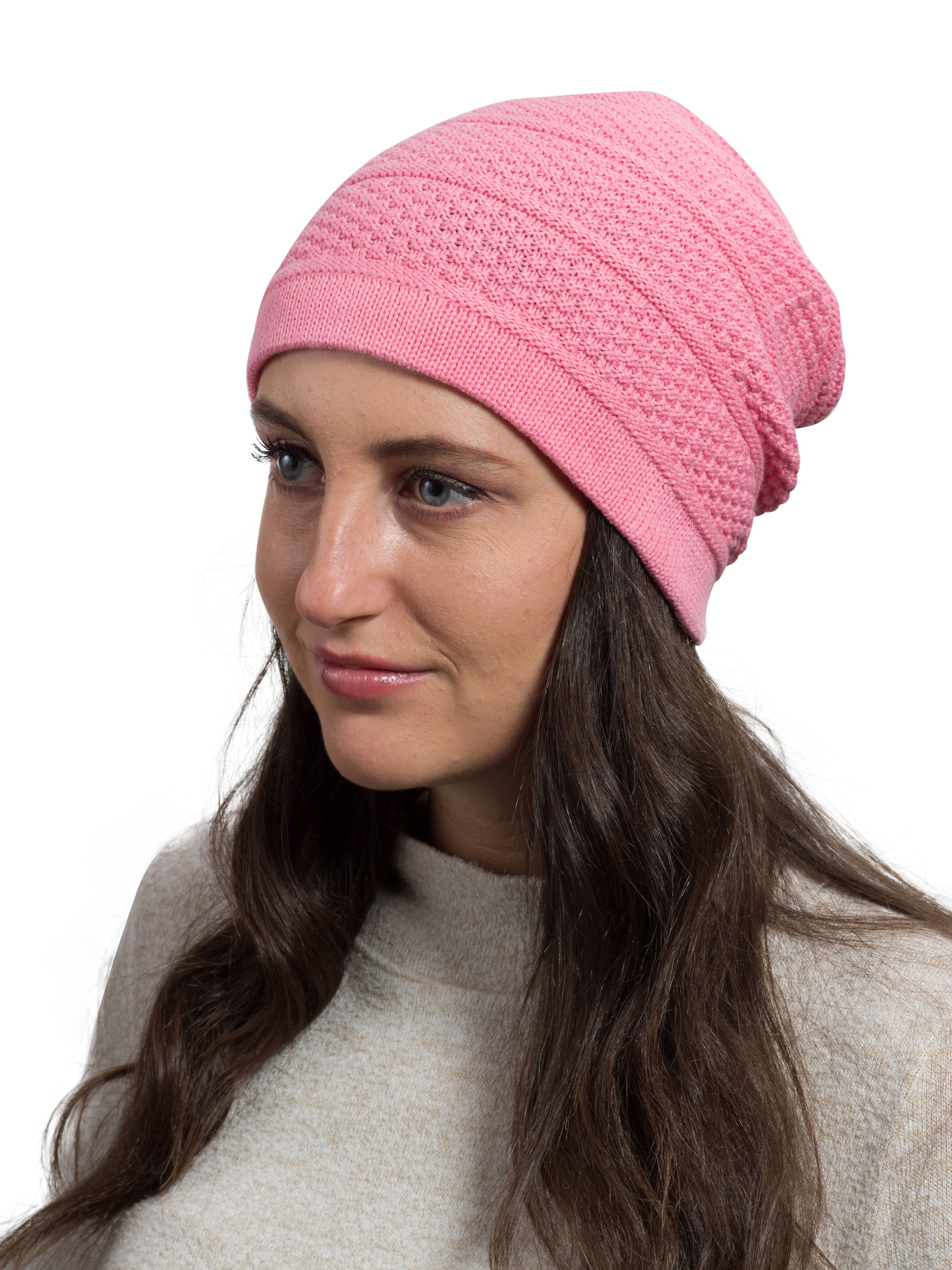Candid Pink Slouchy Cotton Beanie All Season Adult Men Women - Walmart.com