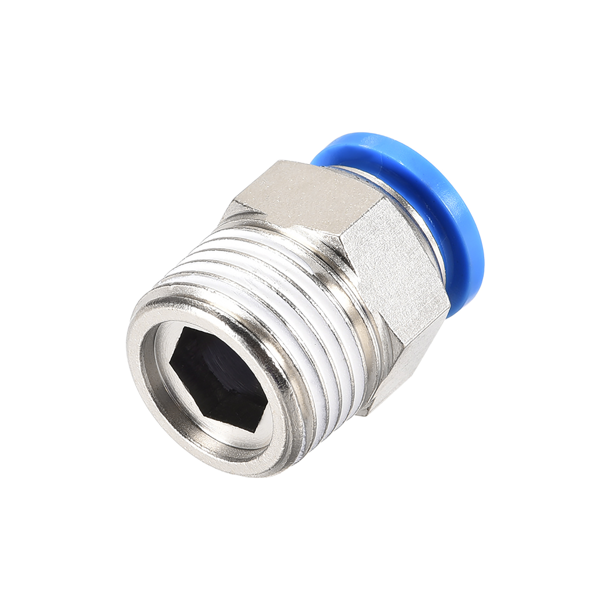 PT1 2 Male Straight Thread 12mm Push To Connector Quick Fittings Silver pt1-2-male-straight-thread-12mm-push-to-connector-quick-fittings-silver