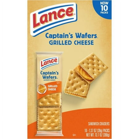 Lance Sandwich Crackers, Captain's Wafer Grilled Cheese, 10 Individual ...