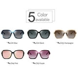 FEISEDY Polarized Women Square Sunglasses Sparkling Composite Shiny Frame B2289 - Walmart.com