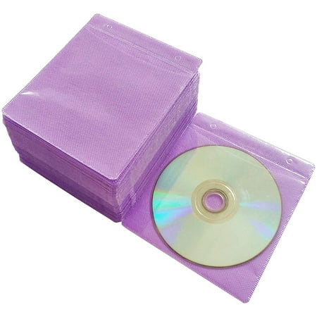 Baocool 100 Pack Premium CD DVD Sleeves,Thick Non-Woven Material Double ...
