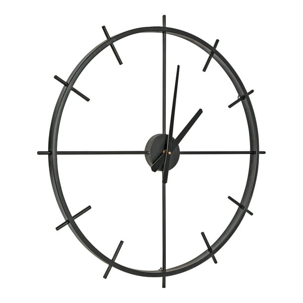 Kate and Laurel Isaac Modern Metal Wall Clock, 26", Black, Chic ...