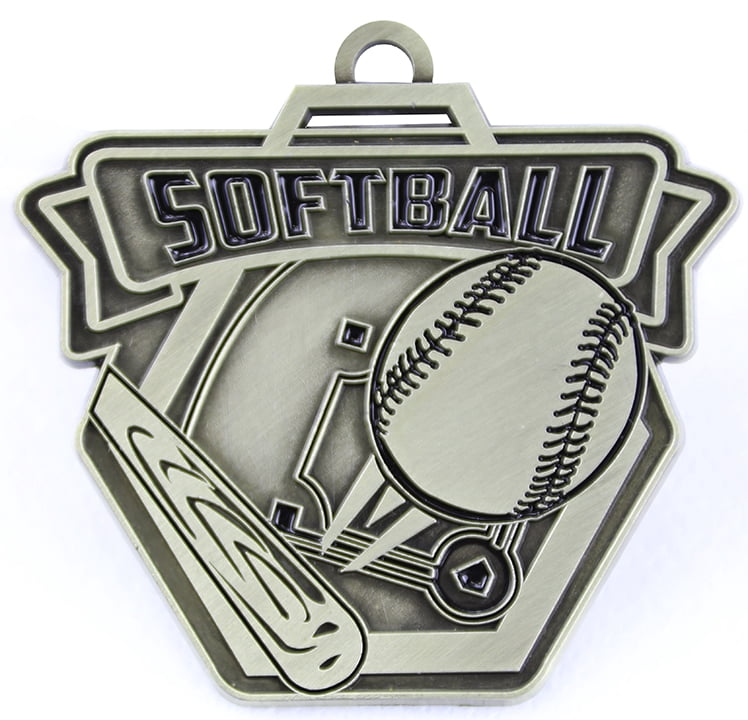 Epic 2.5" Hexagon Banner Antique Softball Award Medals - Walmart.com