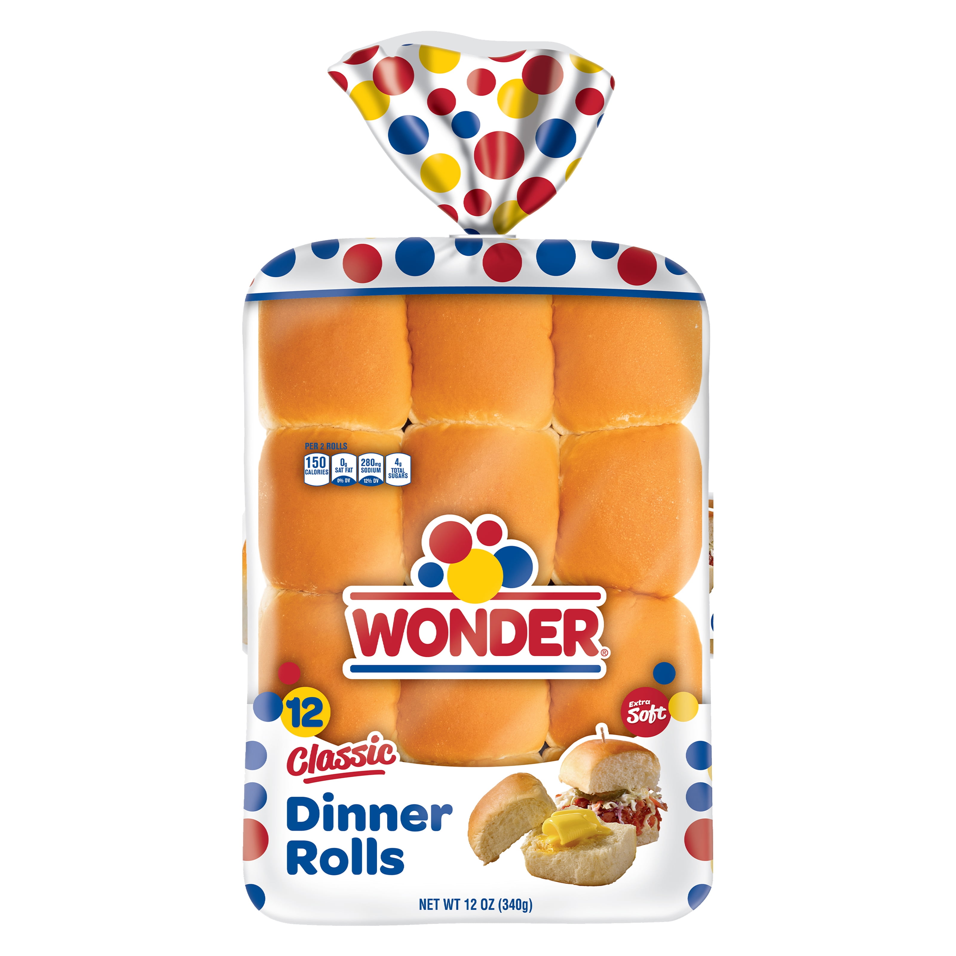 Wonder Bread Dinner Rolls, Soft White Bread Rolls, 12 Count - Walmart.com