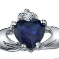 Metal Masters Womens Sterling Silver 925 Irish Claddagh Friendship Love Simulated Sapphire Blue ...