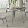 Merrick Lane 23.75" Square Metal Dining Table for Indoor and Outdoor ...