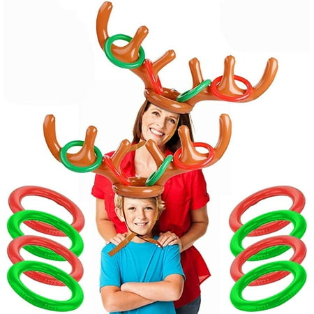 2 Set Inflatable Reindeer Antler Game, Inflatable Reindeer Antler Hat ...