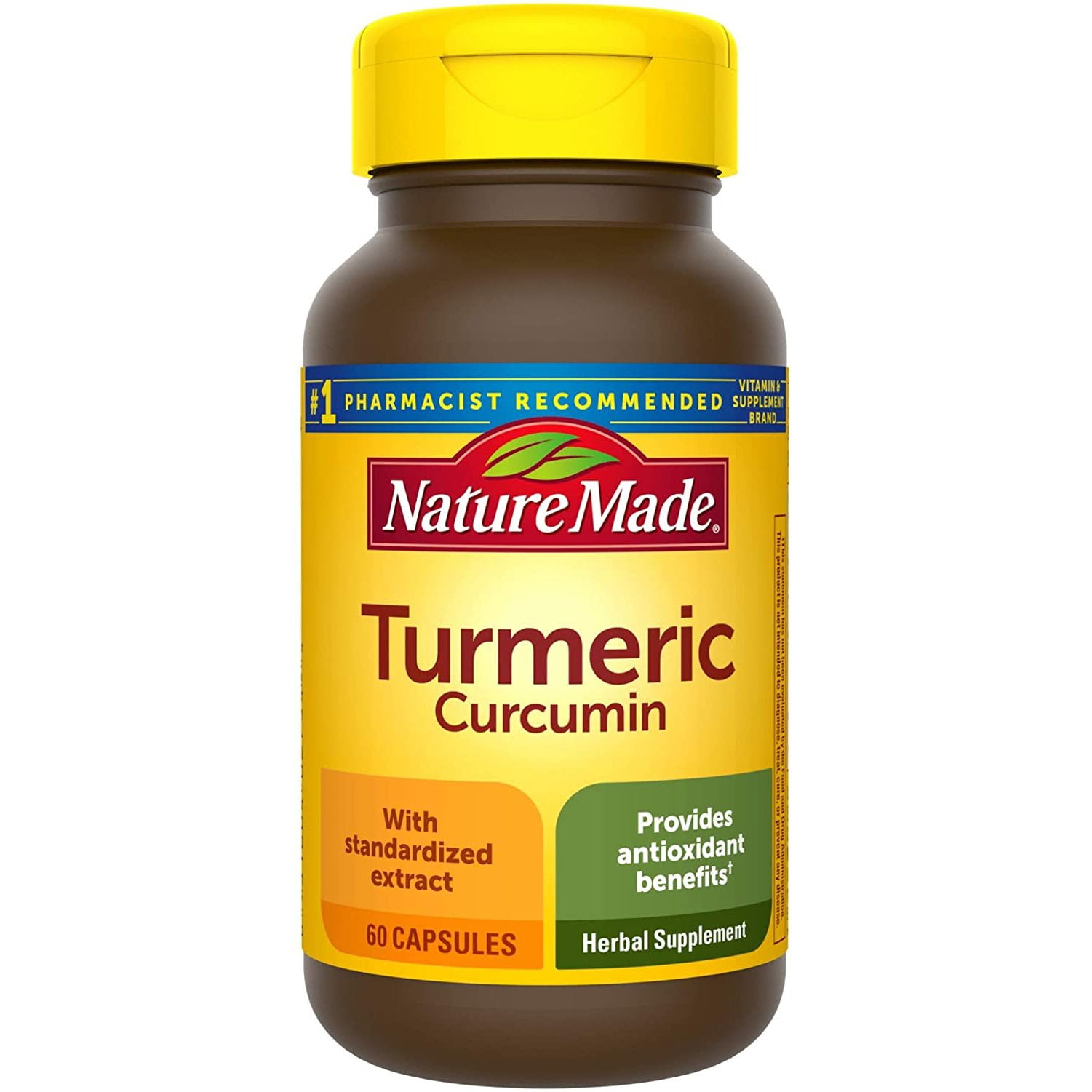 Nature Made Turmeric 500 mg Capsules, 60 Count for Antioxidant Support ...