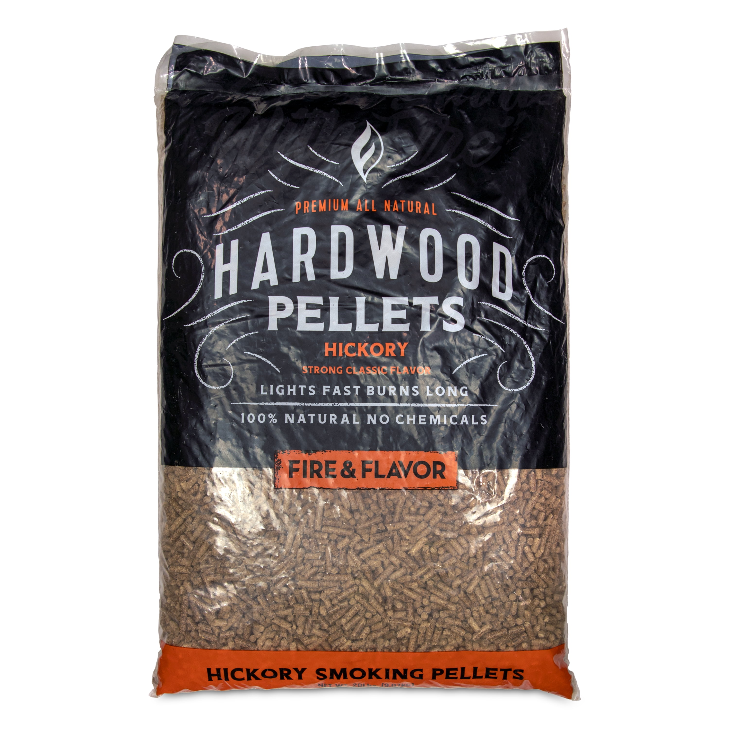 Fire & Flavor Hickory 100% All-Natural Wood Pellets for Smokers and ...