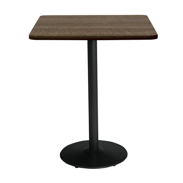 KFI Studios Mode 3' Square Bistro Table, Studio Teak, Black Base ...