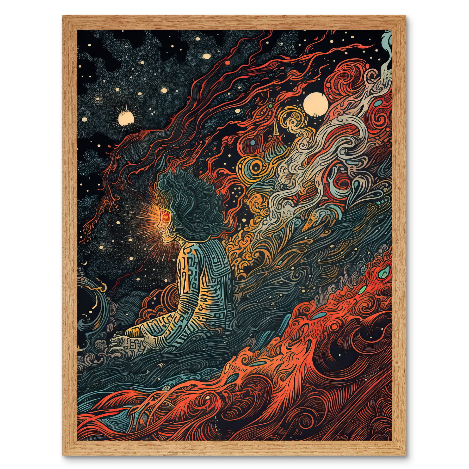Supernova Cosmic Deity Concept Art Illustration Art Print Framed Poster ...