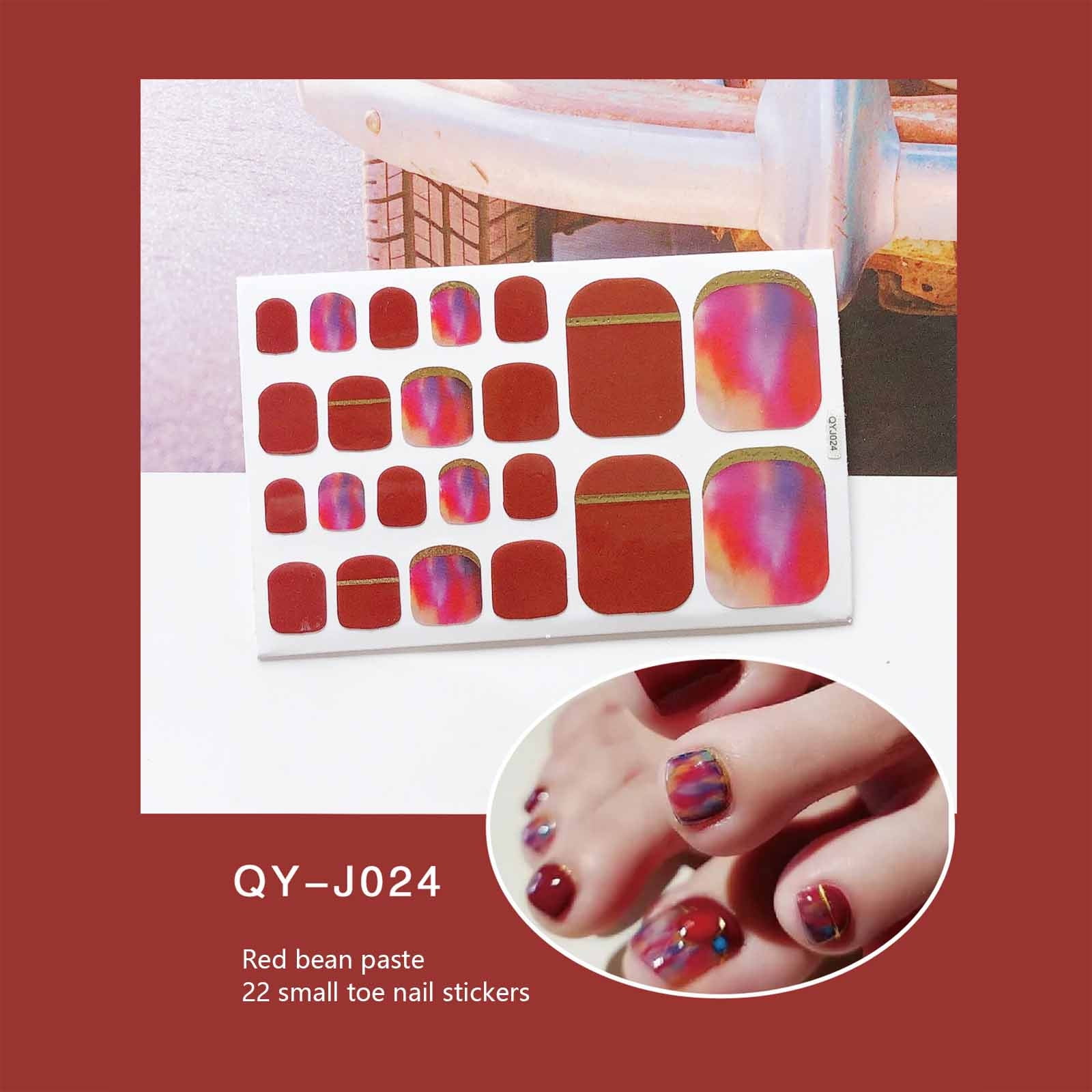 EJWQWQE Toe Nail Stickers Toe Nail Stickers Bronzing Imitation Diamond ...