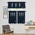 Kitchen Window Curtains Valance and Tier Set, Japanese Fish Bones Rod ...