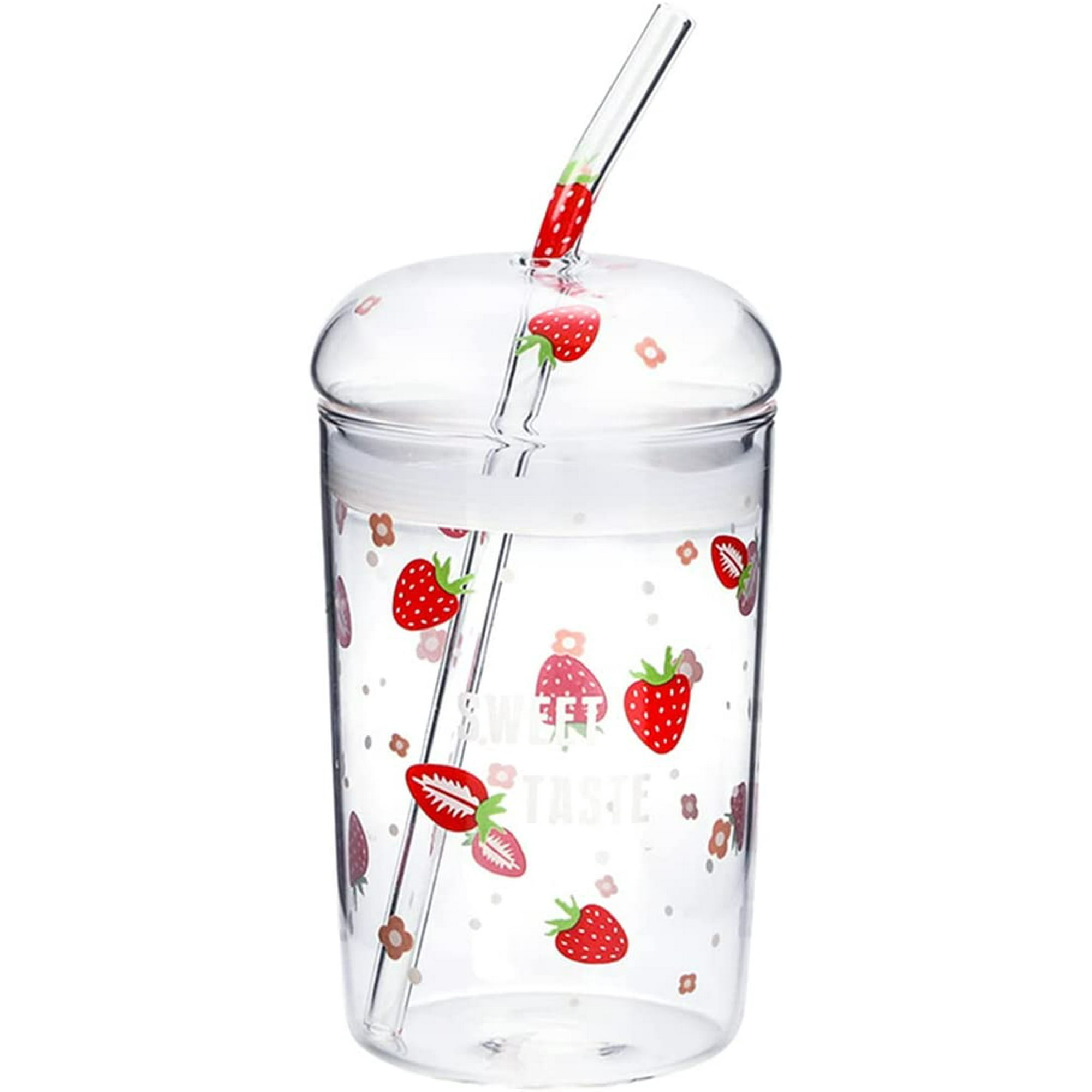 Click here for Hahdaxia 16 Oz Lovely Strawberry Clear Glass Tumbl... prices