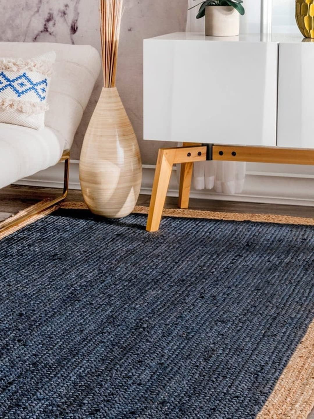 KH Handloom Handmade Hand Braided Natural Jute Area Rug For Living Room ...