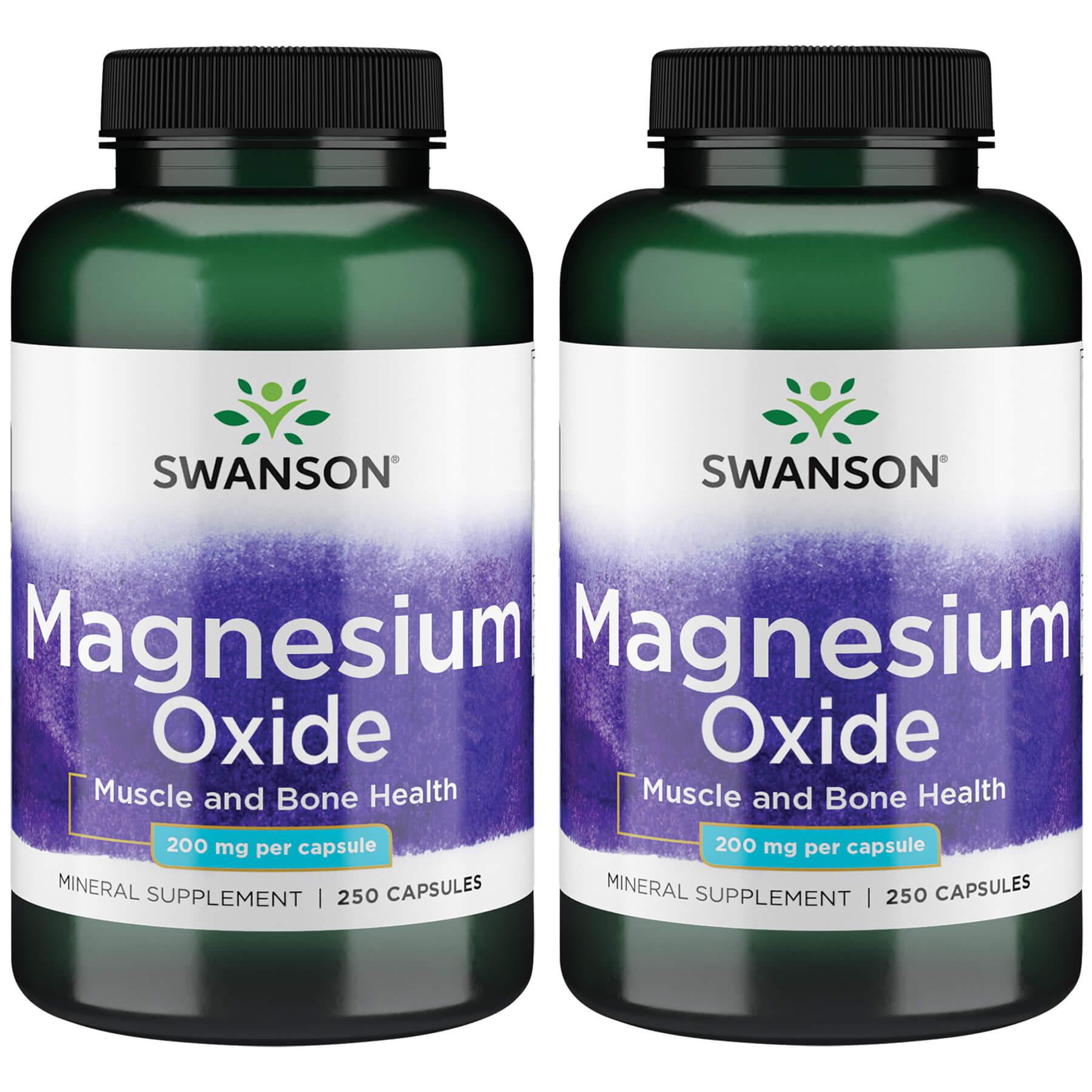 Swanson Magnesium Oxide 200 mg 250 Caps 2 Pack - Walmart.com
