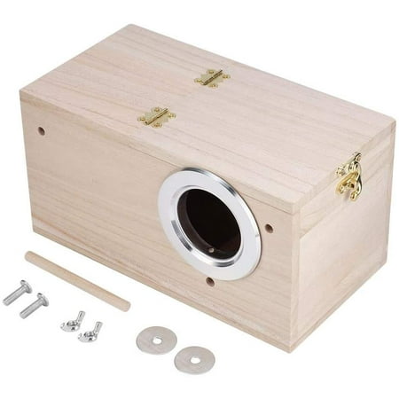 Bird House, Natural Wooden Aviary Breeding Box Mating House Small Birds ...