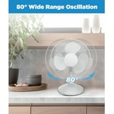 Mainstays 12" 3-Speed Oscillating Table Fan, FT30-8MBW, New, White ...