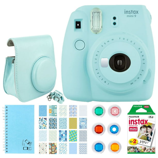 Fujifilm Instax Mini 9 Ice Blue Camera + Film + Accessories - Walmart ...