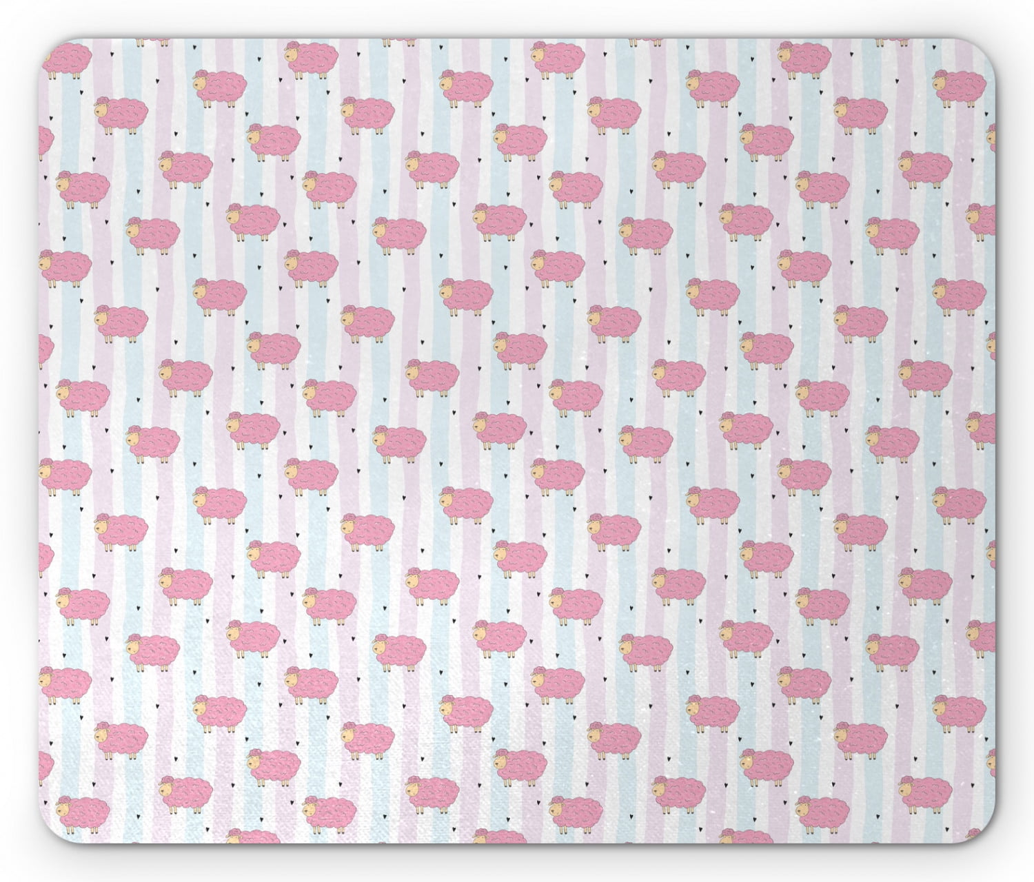 Nursery Mouse Pad, Cartoon of Abstract Sheep with Stripes and Tiny ...