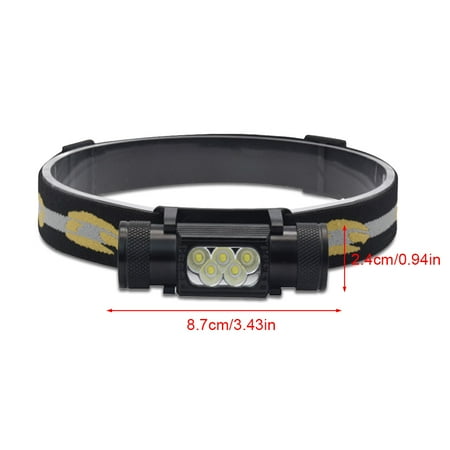 Headlamp 3000lm LED Rechargeable 5 Mode Adjustable Head Flashlight ...