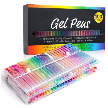 100 Pack Gel Pens Set, Color Art Gel Pen with 100 Colors for Adult Kids ...