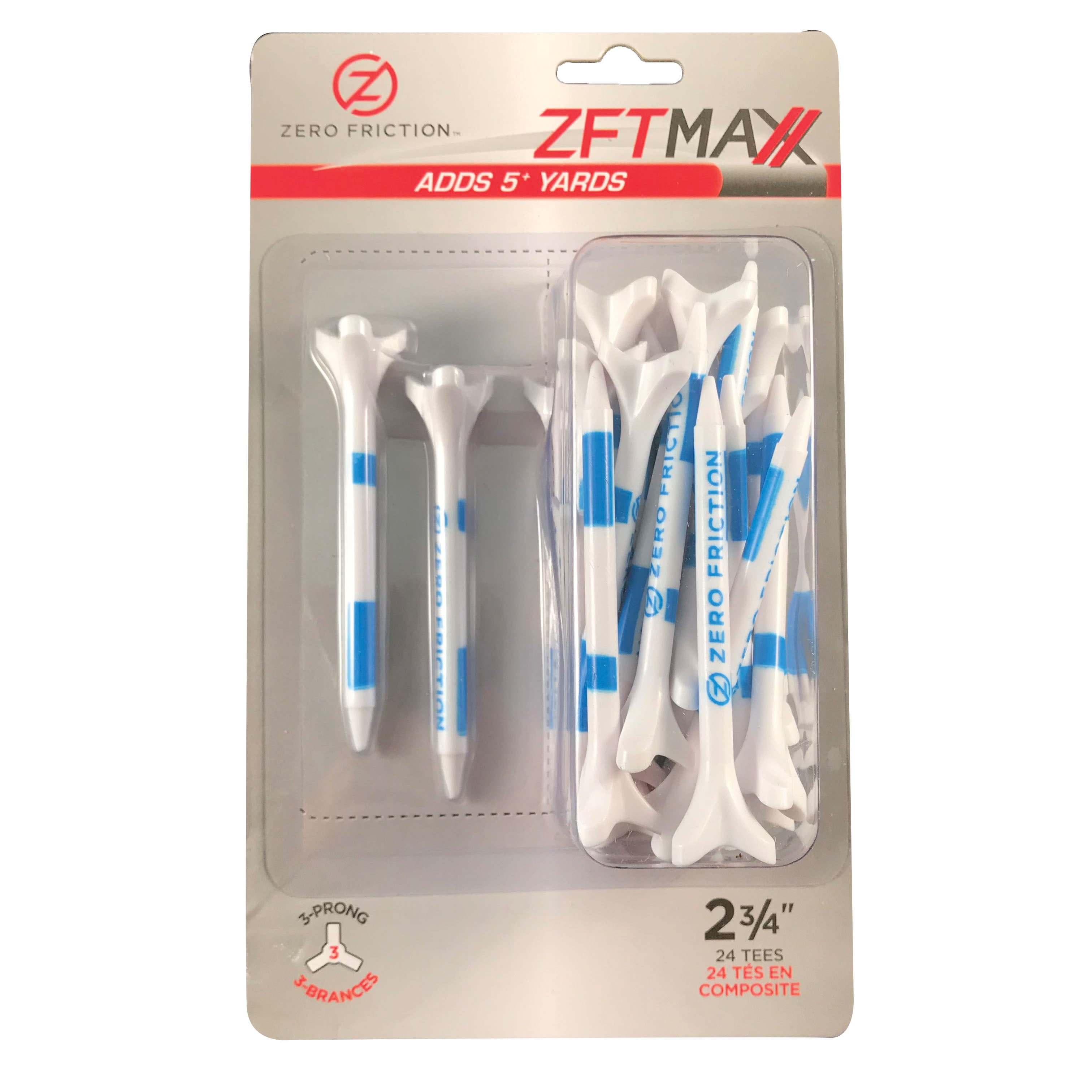 Zero Friction Maxx Tee, 4 Prong, 2-3/4" Composite - 24/Pack - White ...