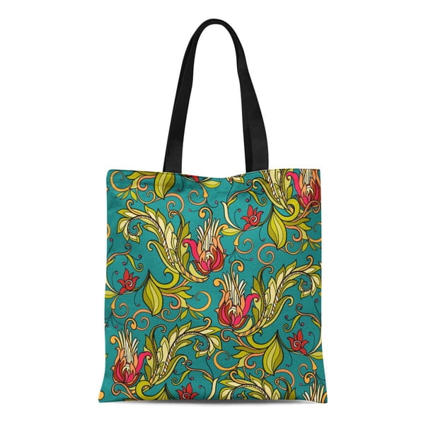 JSDART Canvas Bag Resuable Tote Grocery Shopping Bags Morris Floral in ...