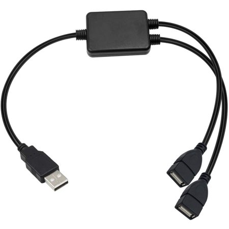 USB Splitter Cable, USB2.0 Type A Male to 2 Female Y Splitter Hub Power ...
