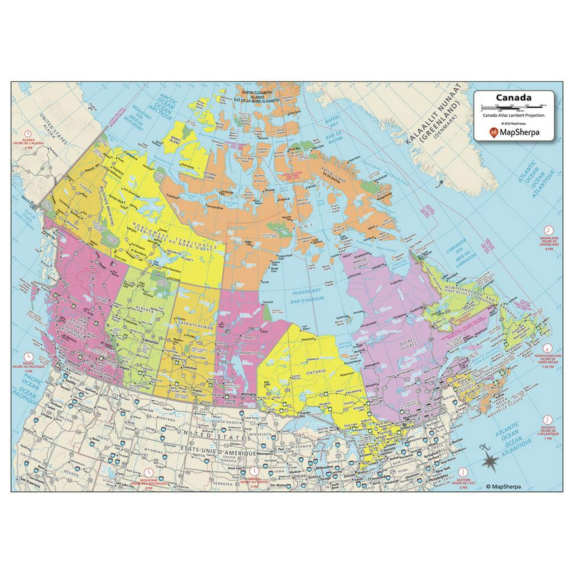 Click here for Mapsherpa: Canada Political Wall Map - Compact - 2... prices