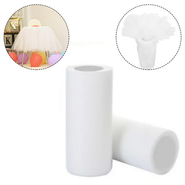 White Tulle Fabric Rolls, 6 Inch 25 Yards, Soft & Draped for Wedding ...