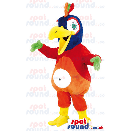 A parrot SPOTSOUND Mascot with yellow beaks and multi colour body ...