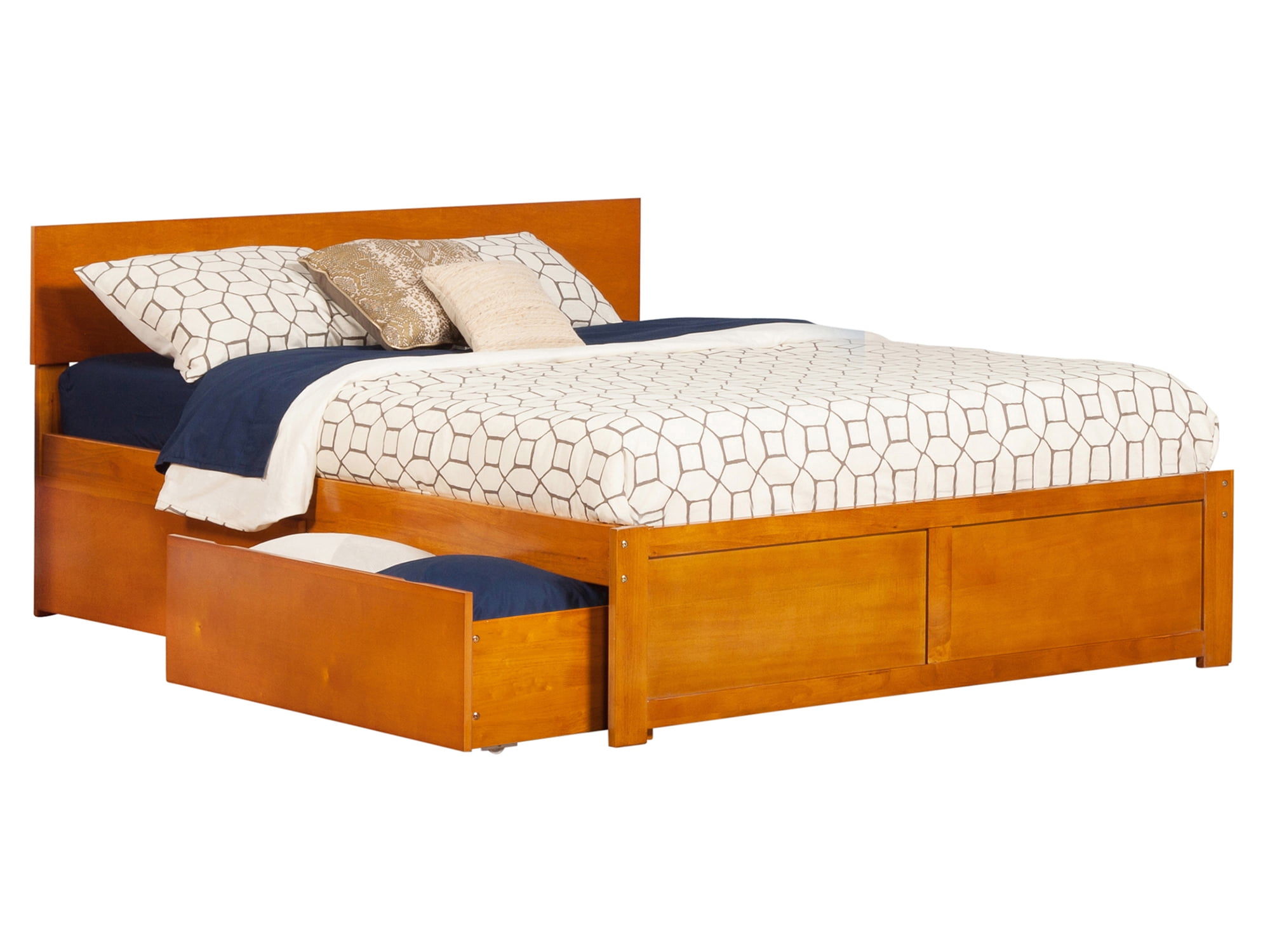 Orlando Platform Bed with Flat Panel Foot Board and 2 Urban Bed Drawers ...