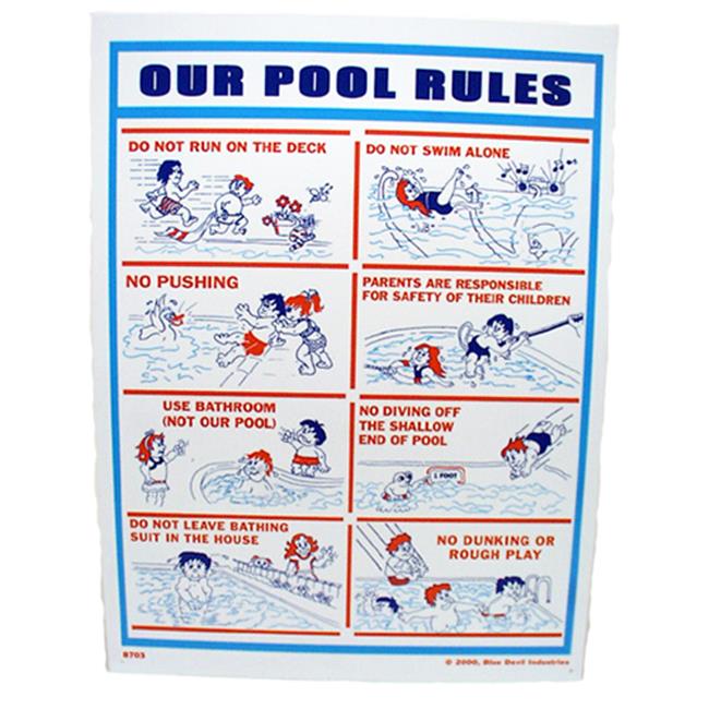 Valterra Products B8703 Blue Devil 18 x 24 In. Our Pool Rules Sign ...