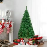 Costway 5Ft Artificial Christmas Tree, Green PVC, Metal Stand, Indoor ...