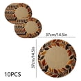 10pcs Woven Fall Leaf & Branch Patterned Round Placemat Set, Heat-Proof ...