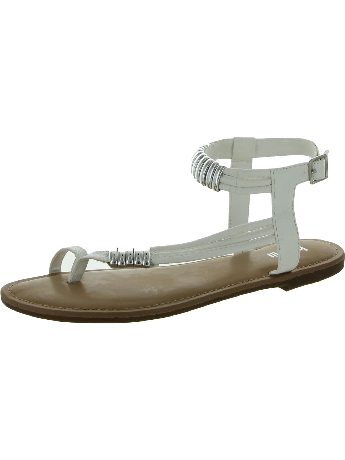 Bar III Womens Vella Faux Leather Snake Print Flat Sandals - Walmart.com